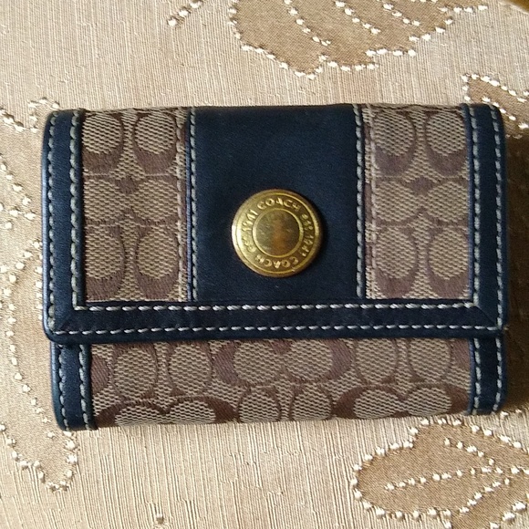Coach | Bags | Small Brown Leather Coach Logo Wallet | Poshmark